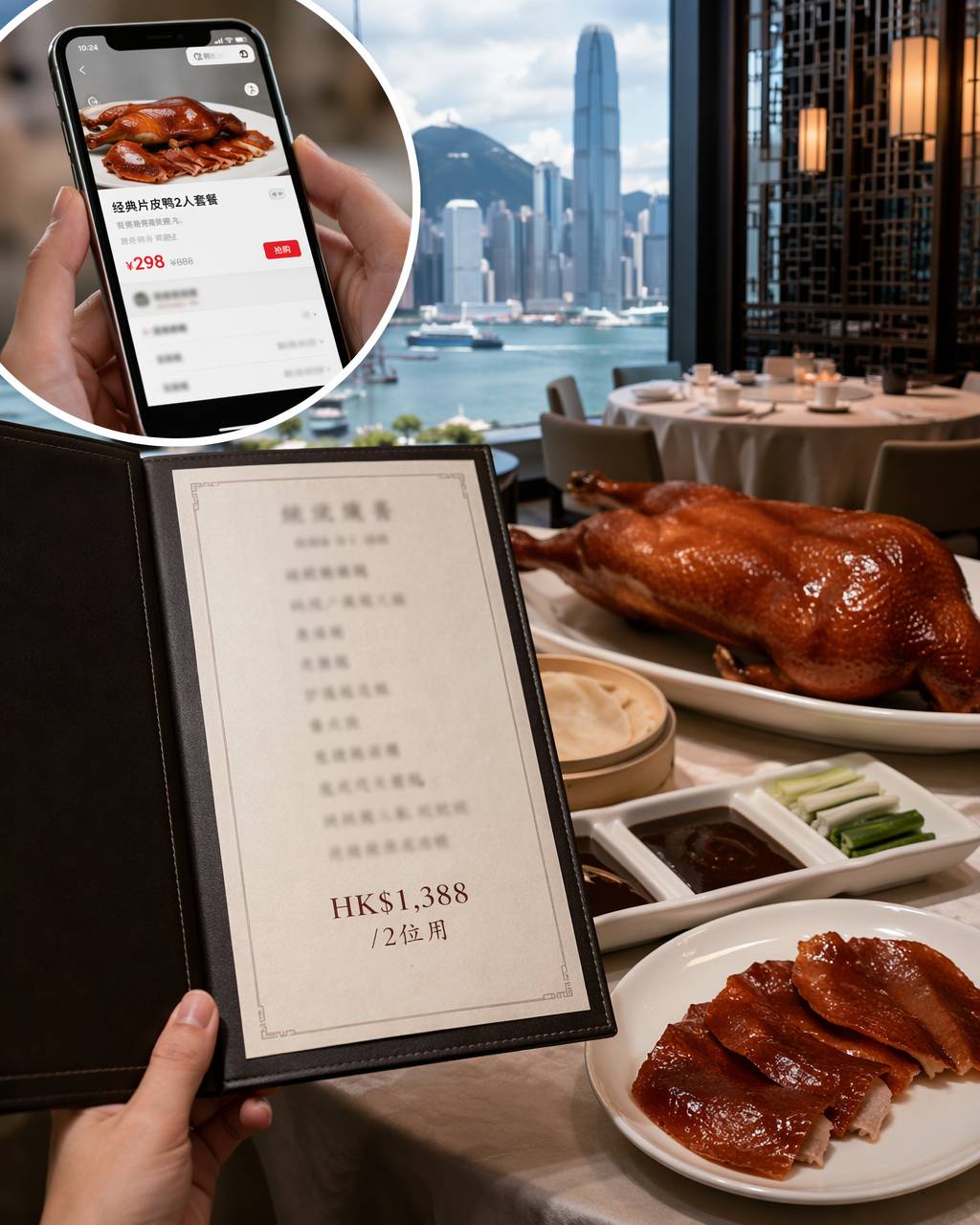 尖沙咀中菜館片皮鴨二人餐索價$1400 港客揭抖音同款三折有找