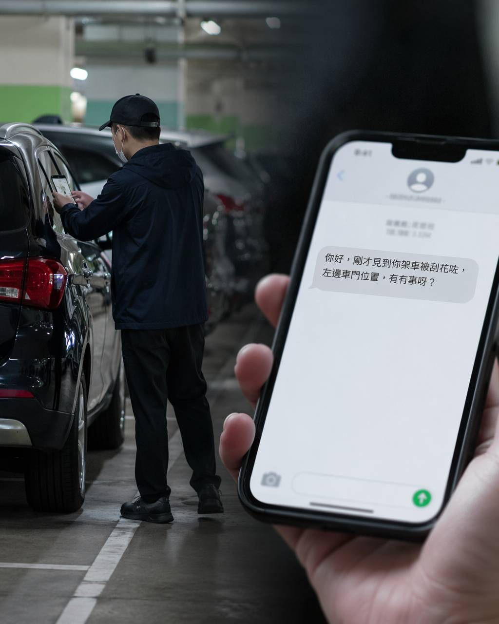 天水圍車cam直擊怪男逐架車影電話｜車主收訊息一睇即知中伏